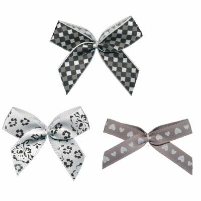 Набор бантиков Annet Текстильных, тон 206, Бежево-черный, 20 шт (BDR)