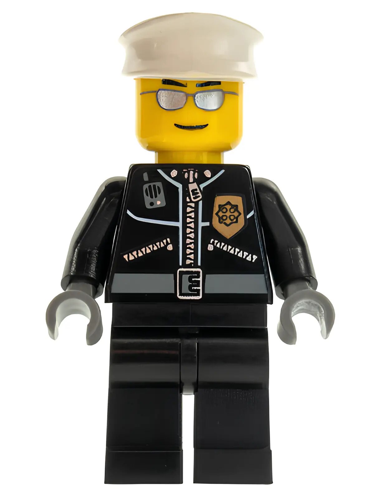Минифигурка Lego Police - City Leather Jacket with Gold Badge, White Hat, Silver Sunglasses cty0039 U