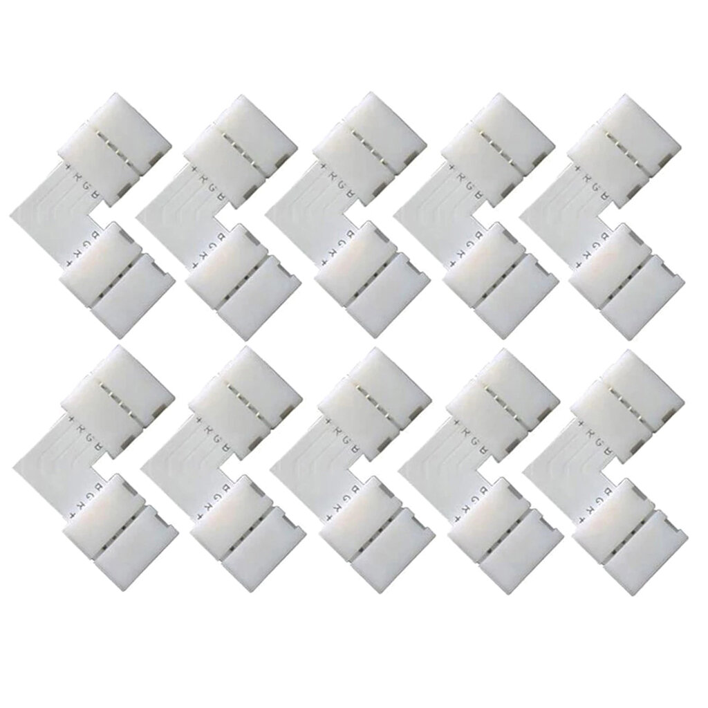 5050 4 Pin LED- L Shape Connector 10PCS 12V RGB- Solderless LED-Light Strip Tape