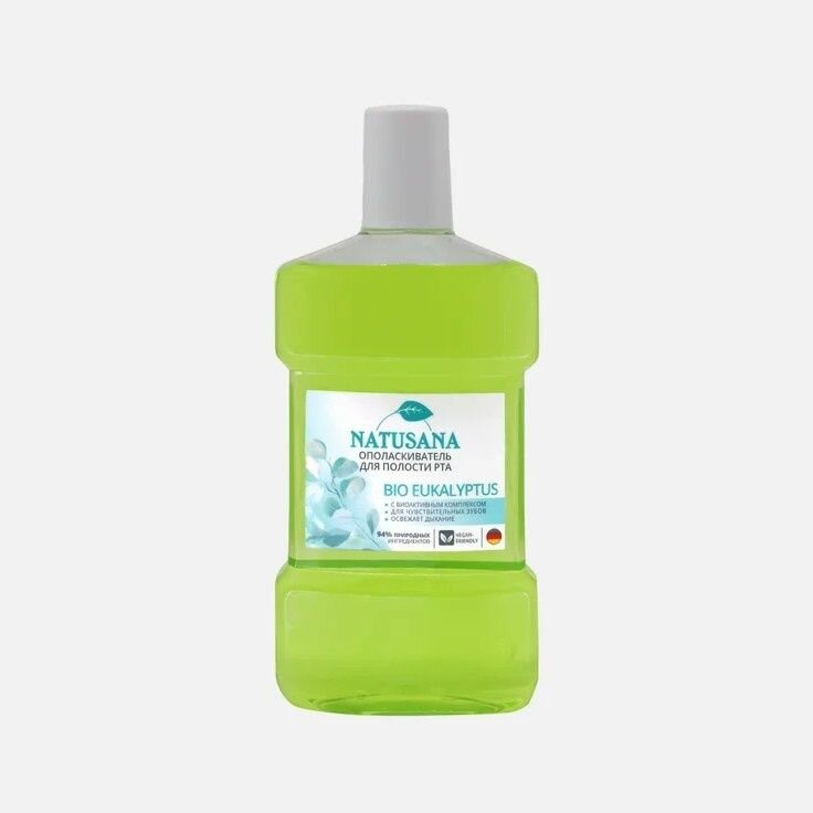 Ополаскиватель для рта Natusana bio eucalyptus 475 мл, мята, эвкалипт