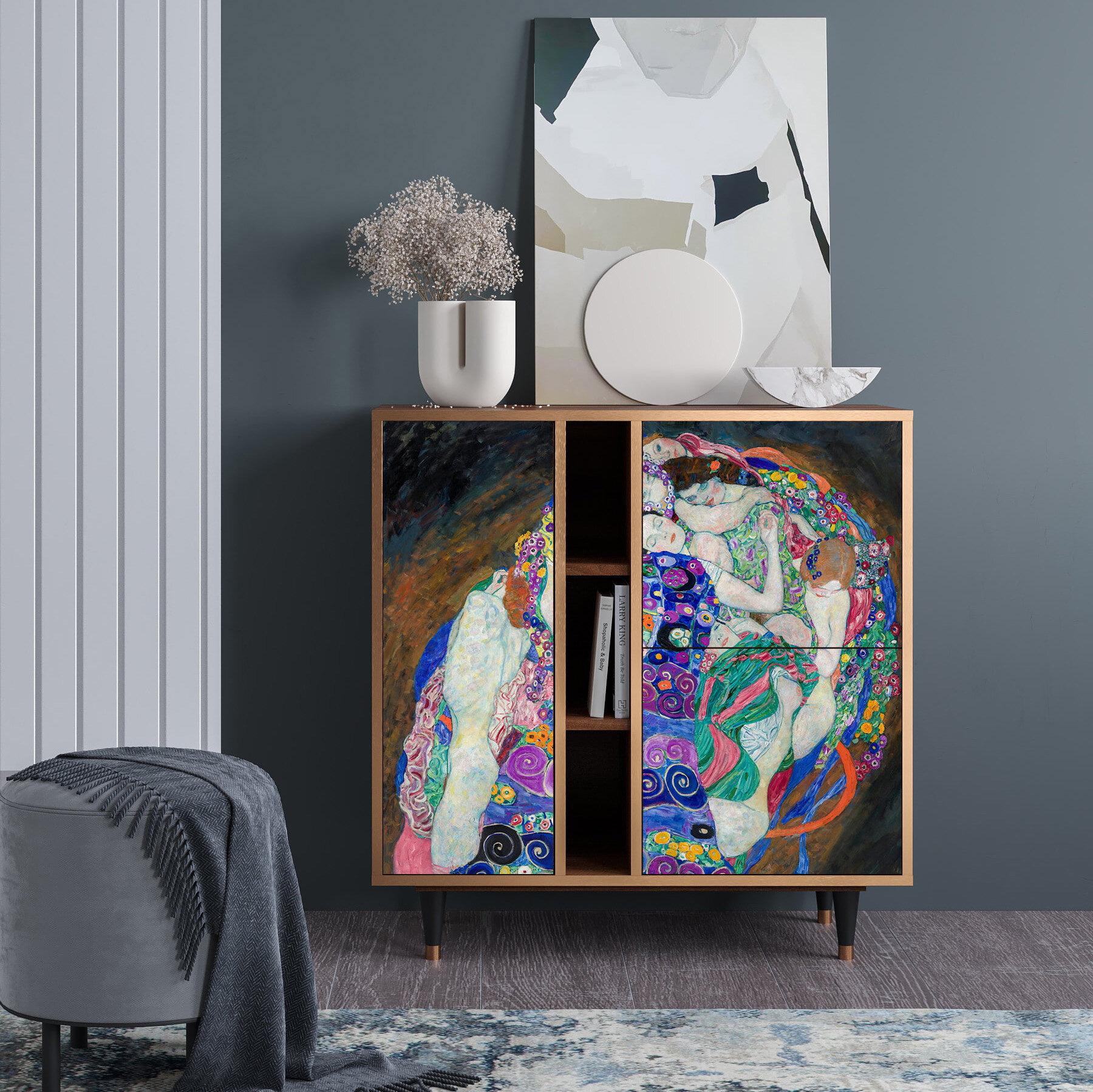 Комод - STORYZ - BS5 The Maiden by Gustav Klimt, Размер - 94 x 96 x 41 см, Цвет корпуса - , Орех