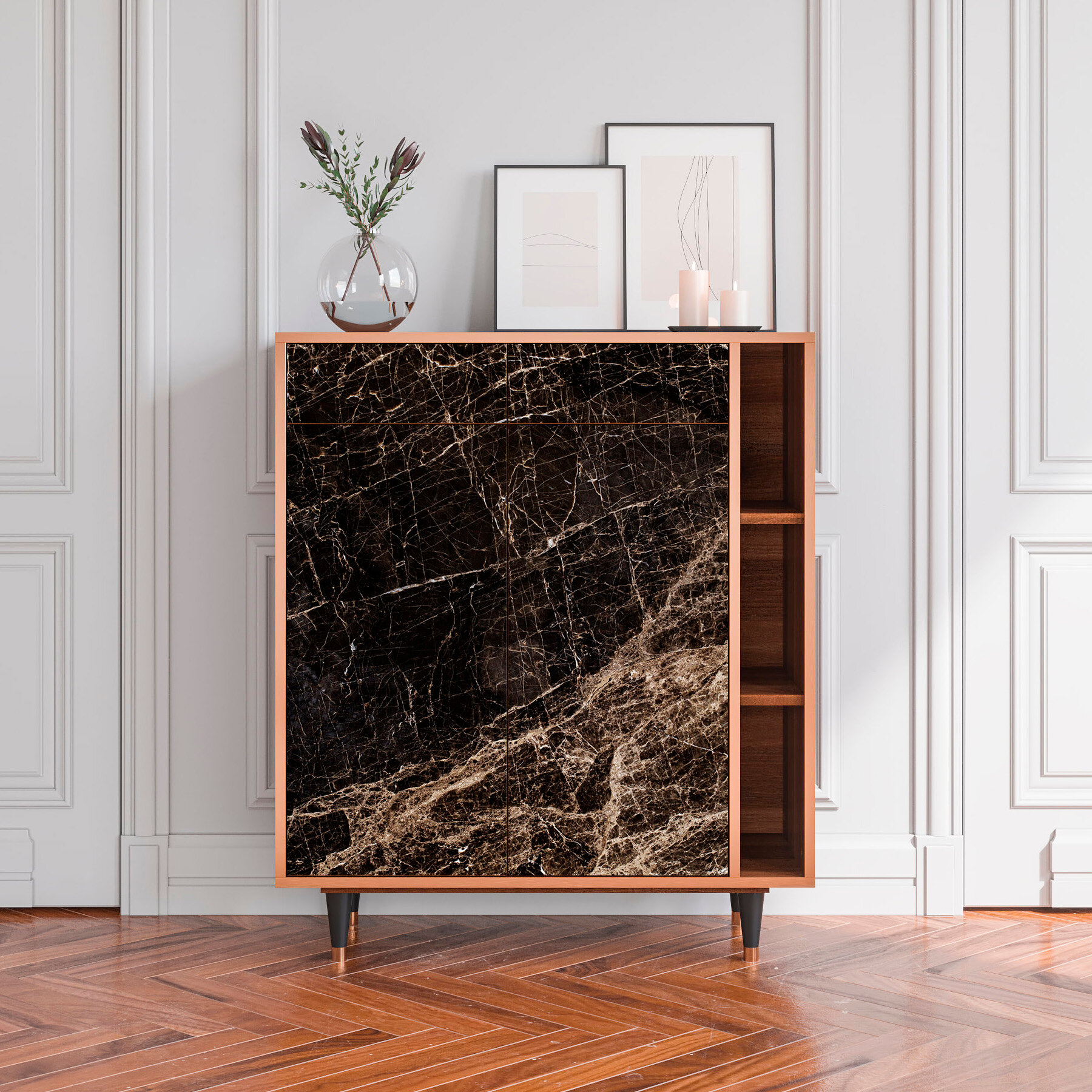 Комод - STORYZ - BS6 Night Abyss, Размер - 94 x 110 x 41 см, Цвет корпуса - , Орех