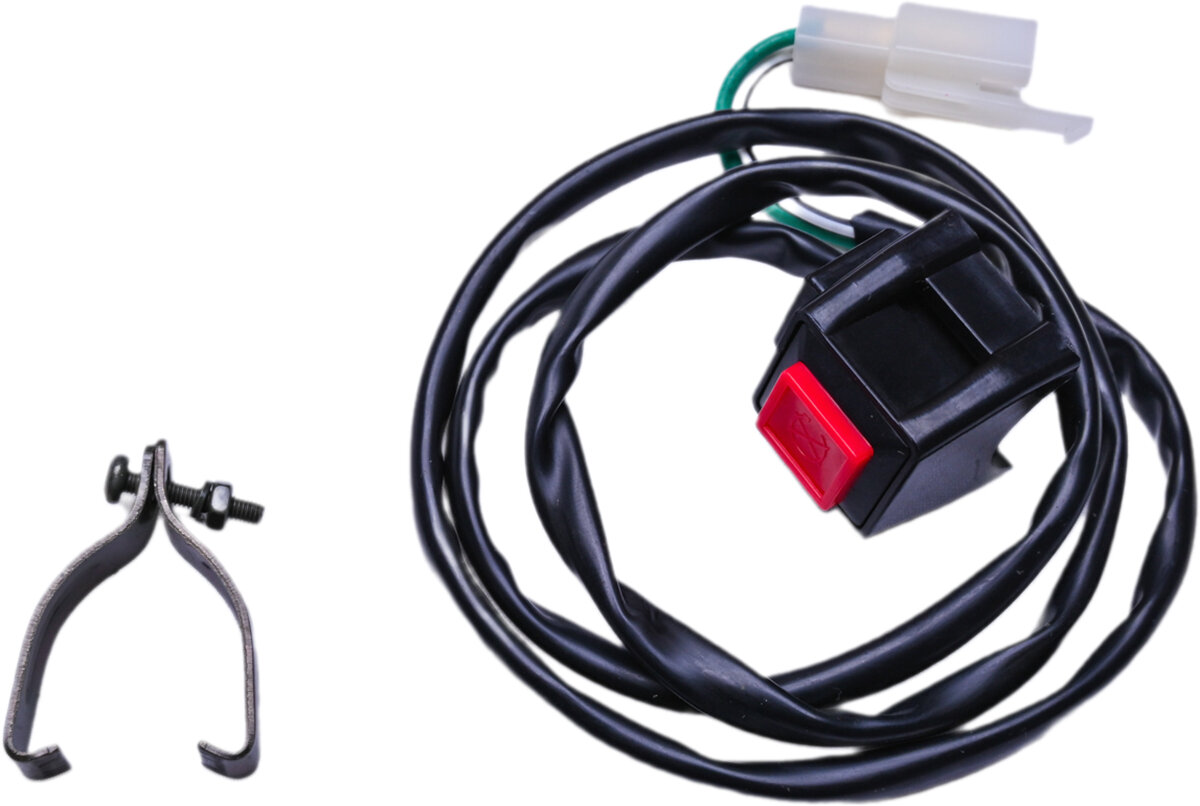 Пульт (кнопка старт/стоп) (зажигание) универсальный #4 квадратный, красный на мотоцикл, питбайк, эндуро.