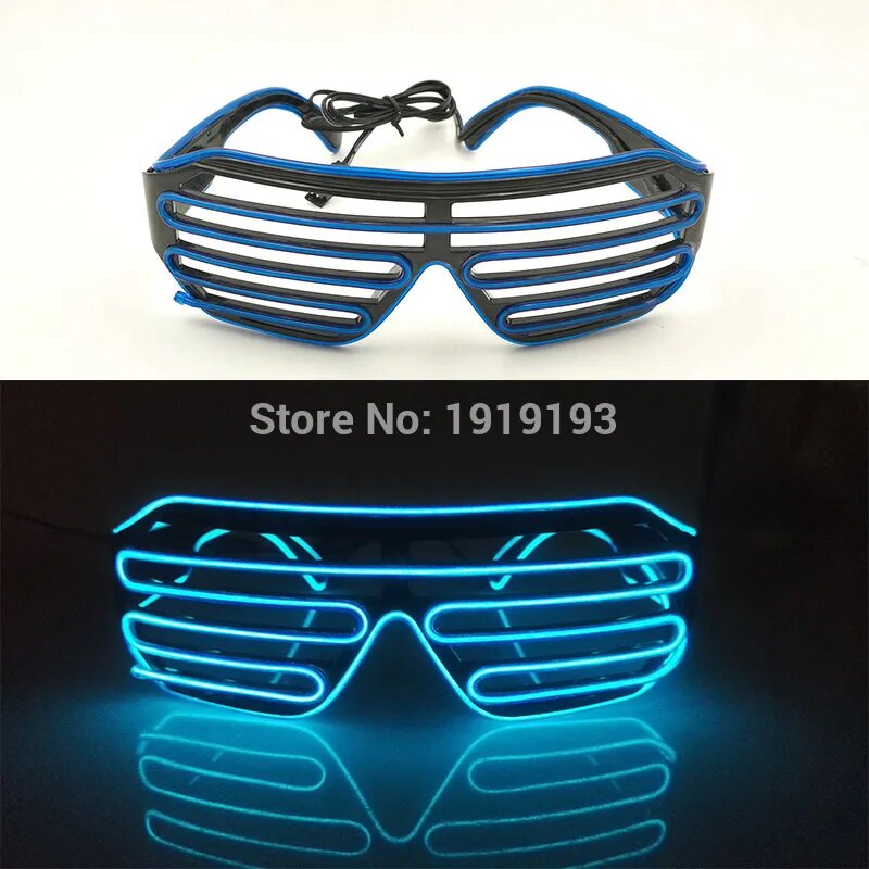 Фонарь с мигающим затвором, неоновые очки El Wire, женские солнцезащитные очки, светящиеся костюмы DJ для счастливой ночи