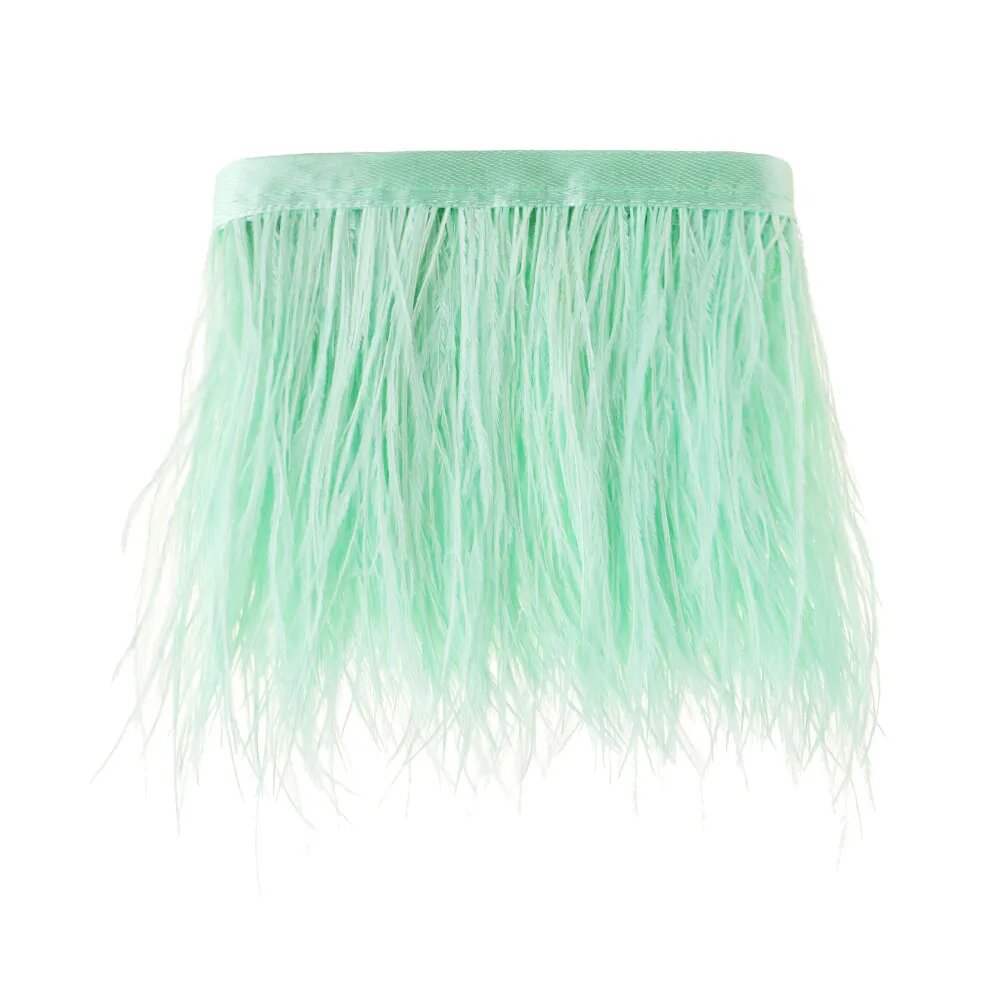 Лента с перьями страуса 8-10 см 1 м mint green
