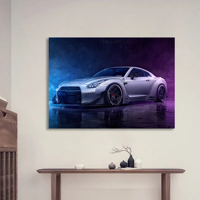Картина ниссан / машина, картины для интерьера / мальчику, 40х60 см.