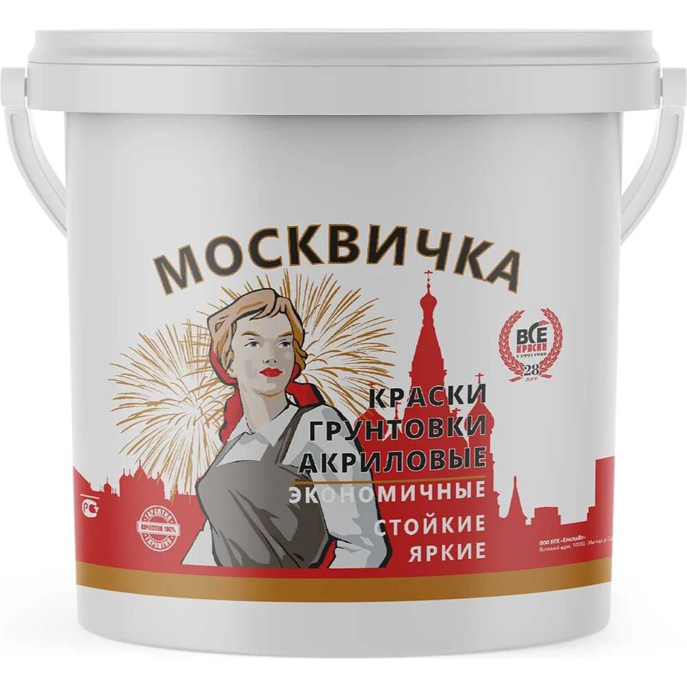 Краска фасадная Москвичка ВД-АК-111 белая 15 кг 4620105772662
