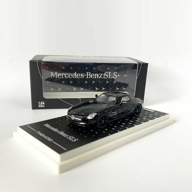 Машинка Time Micro 1:64 Benz SLS Star paint black Die-cast Alloy Car Model Collection Toy Gift