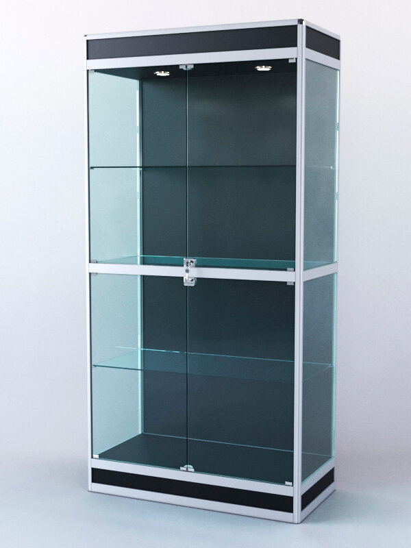 Витрина "прямоугольная" №3-500-1 (задняя стенка - ДВП), Черный