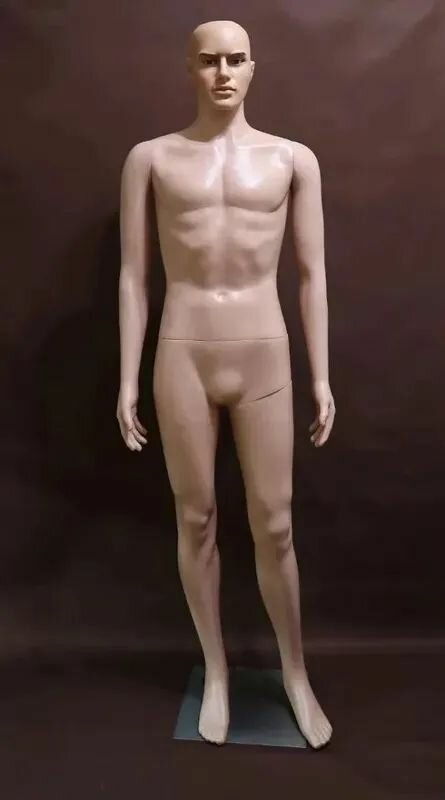Манекен разборной, мужской, полный рост, бежевый, пластик, телесный, 184 см