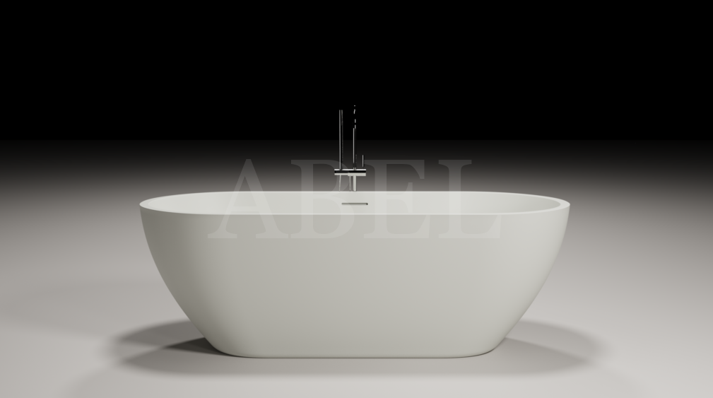 Отдельностоящая ванна из литьевого мрамора Тоскана 180 глянец с переливом и сифоном с клапаном клик клак