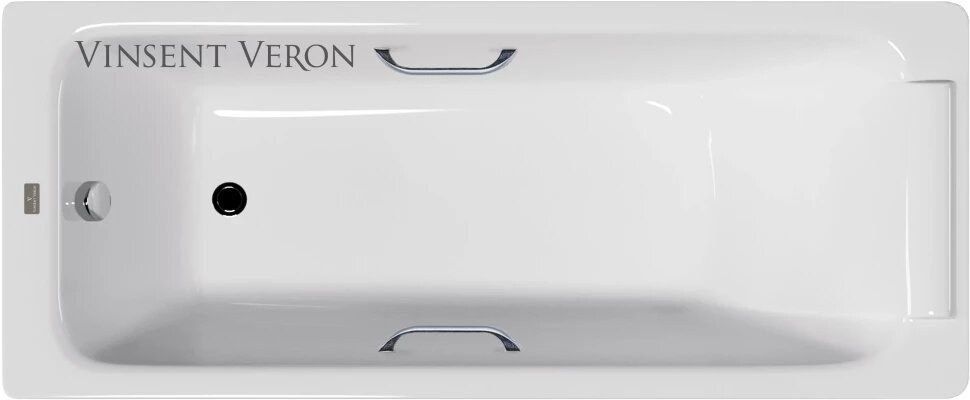 Ванна чугунная Vinsent Veron Italon VIT1707045H/VH0012CH 170x70 см, с ручками, белый
