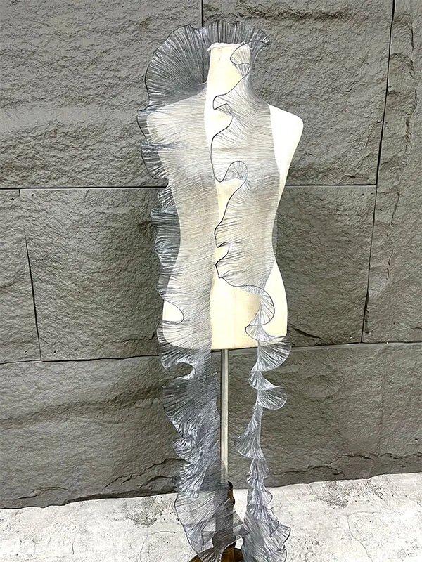 Кружевная сетчатая ткань из полиэстера/акрила, органза, 100 см grey