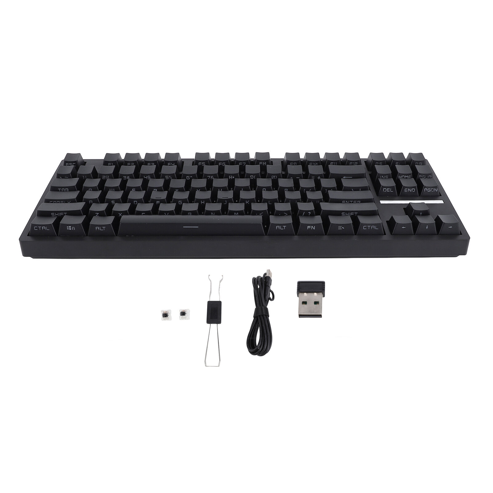 87 Ключ 80% Механическая клавиатура RGB Backlit Black Switch Поддержка беспроводной 2,4 г Bluetooth -типа