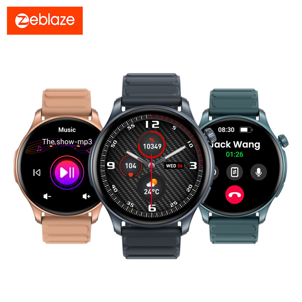 Zeblaze Btalk 3 Pro Smart Watch 1.43-inch 466*466 High-Clear Screen Health Monitoring Sleep Monitor Sport Daily Waterproof BT5.2 Call 14 Days Usage Time 100+ Multi-sport Modes for Men Women