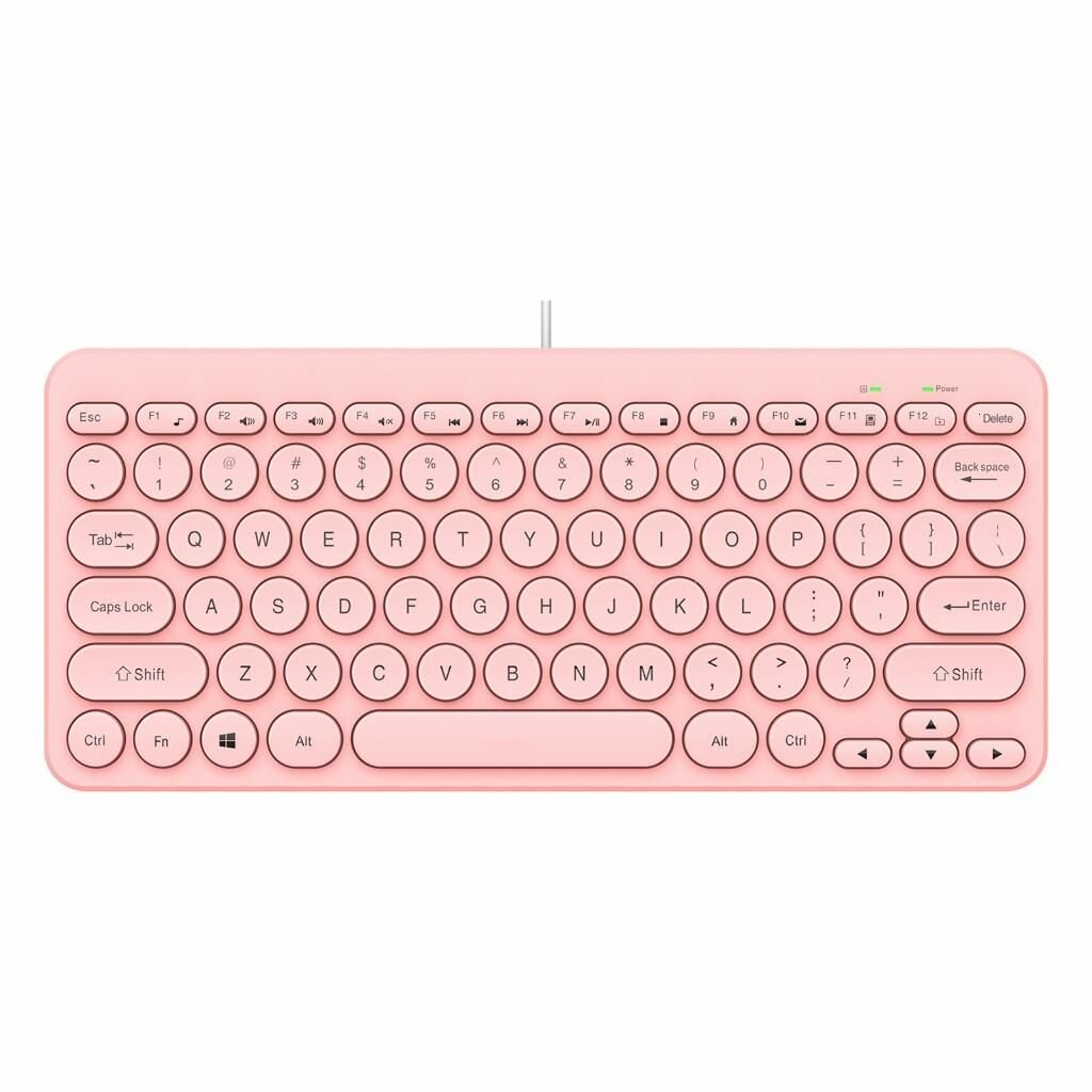 Игровая клавиатура с 78 клавишами, тихий набор, проводная, Розовый