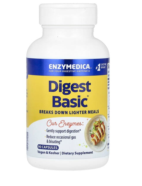 Enzymedica, Digest Basic, Пищеварительные ферменты, 90 капсул