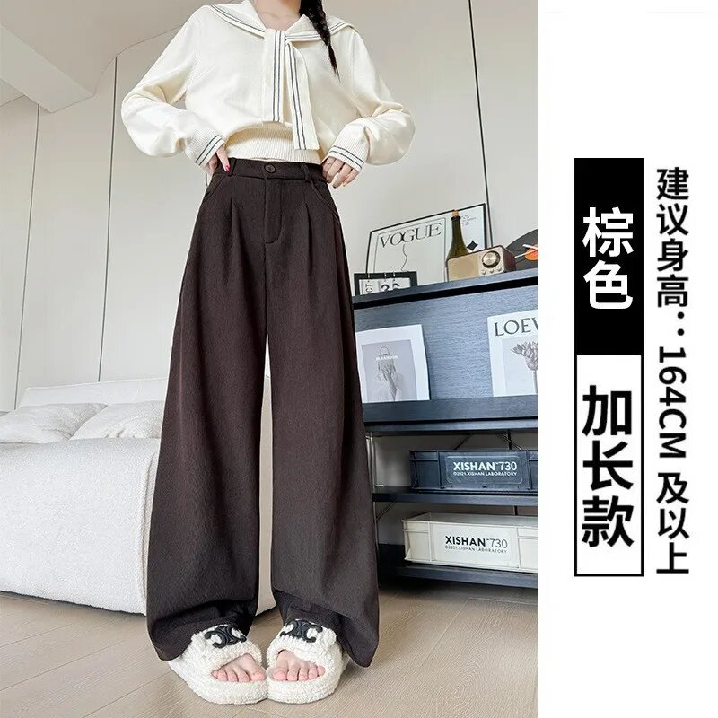 Women's Corduroy Pants High Waisted Wide Leg Loose Fit Straight Leg Trousers Fall Fashion Y2k Pants Sweatpants