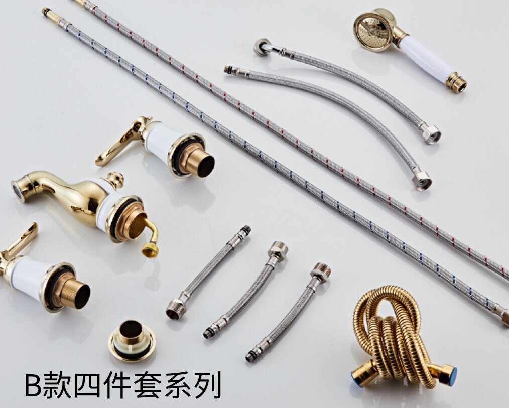 L7 Шкаф для ванной с умывальником в европейском стиле, золотой двойной умывальник, четырехкомпонентный набор, выдвижной разделенный комбинированный умывальник, смеситель на три-четыре отверстия