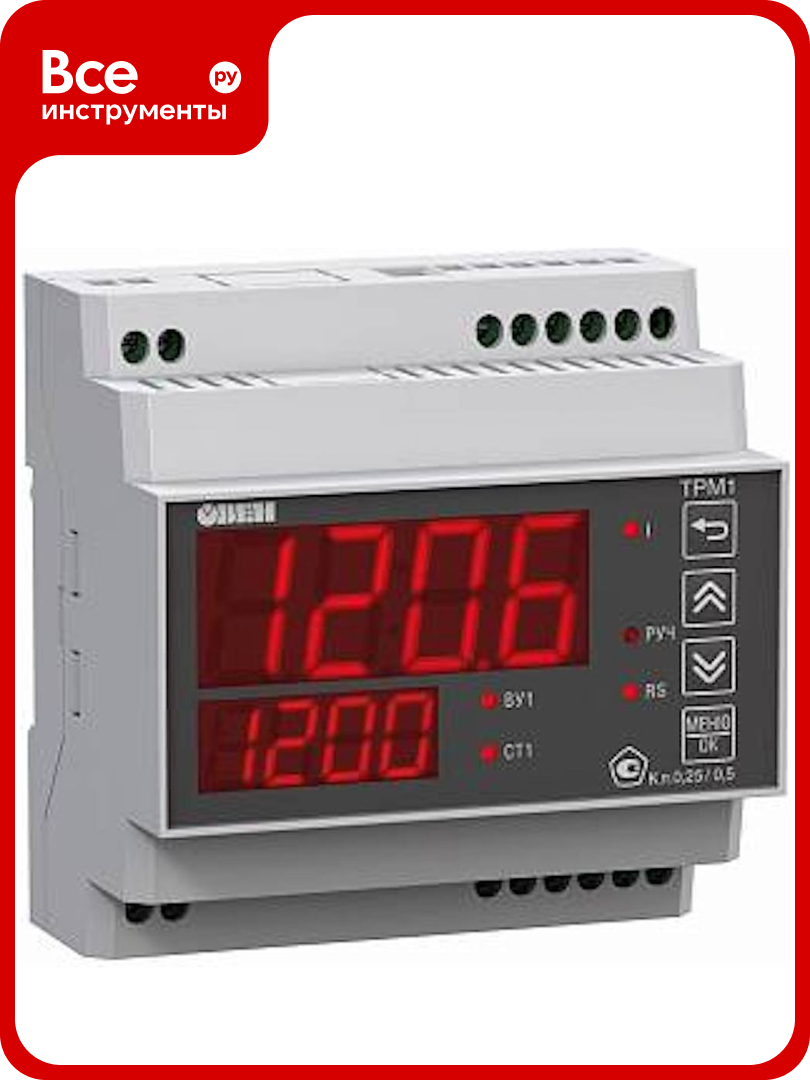 Измеритель-регулятор микропроцессорный овен ТРМ1-Д. У2. Р R-00015964 силовой тип защищенный корпус монтаж на DIN-рейку