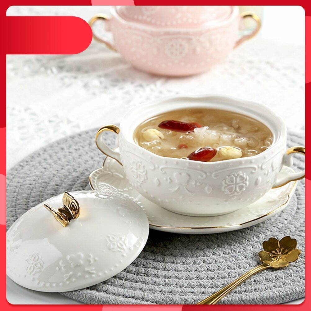 Эксклюзивный набор для супа в керамике с крышкой