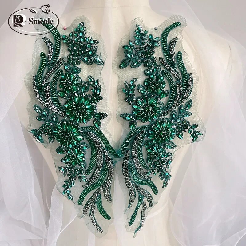 Кружевные аппликации R SMEALE, зеленый, Dark green