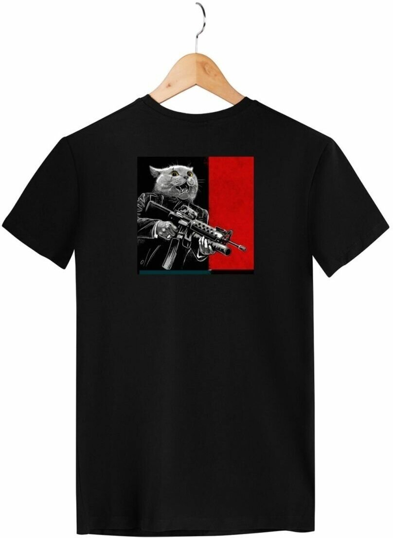 Футболка Кот Оружие Cat Gun Гангстер