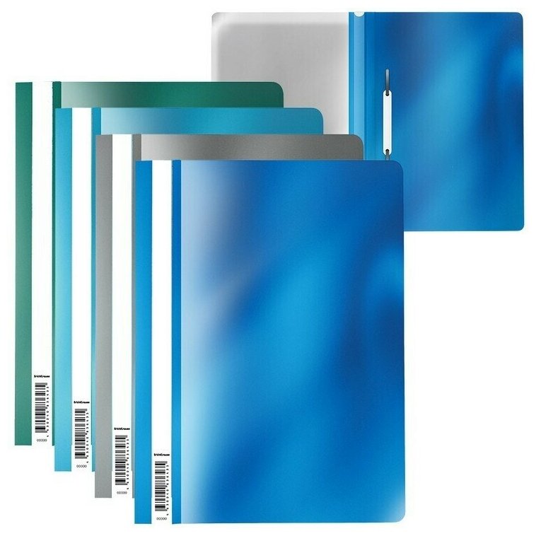Папка-скоросшиватель пластиковая ErichKrause Glossy Ice Metallic, A4, ассорти 20 шт/уп
