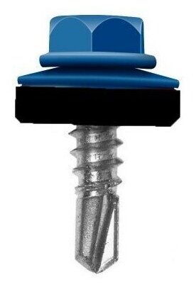 Саморез кровельный 5.5*25 RAL 5005 по металлу. Количество: 250 шт. DAXMER