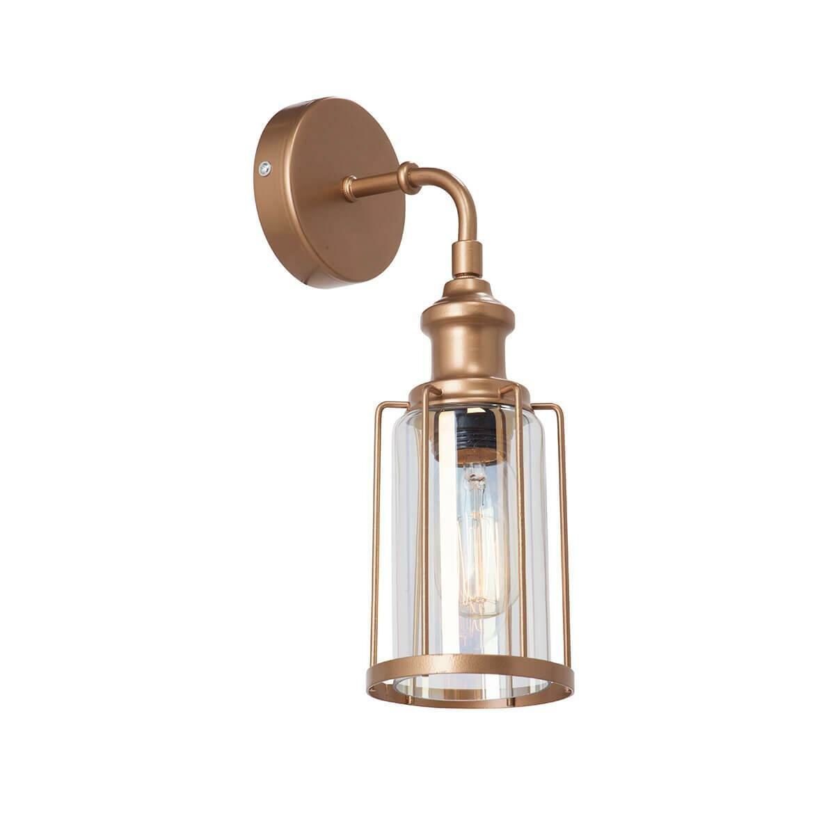 Бра Vitaluce V4827-7/1A E27 40Вт, металл/стекло, цвет медь/бесцветный, IP20, 2 лампы