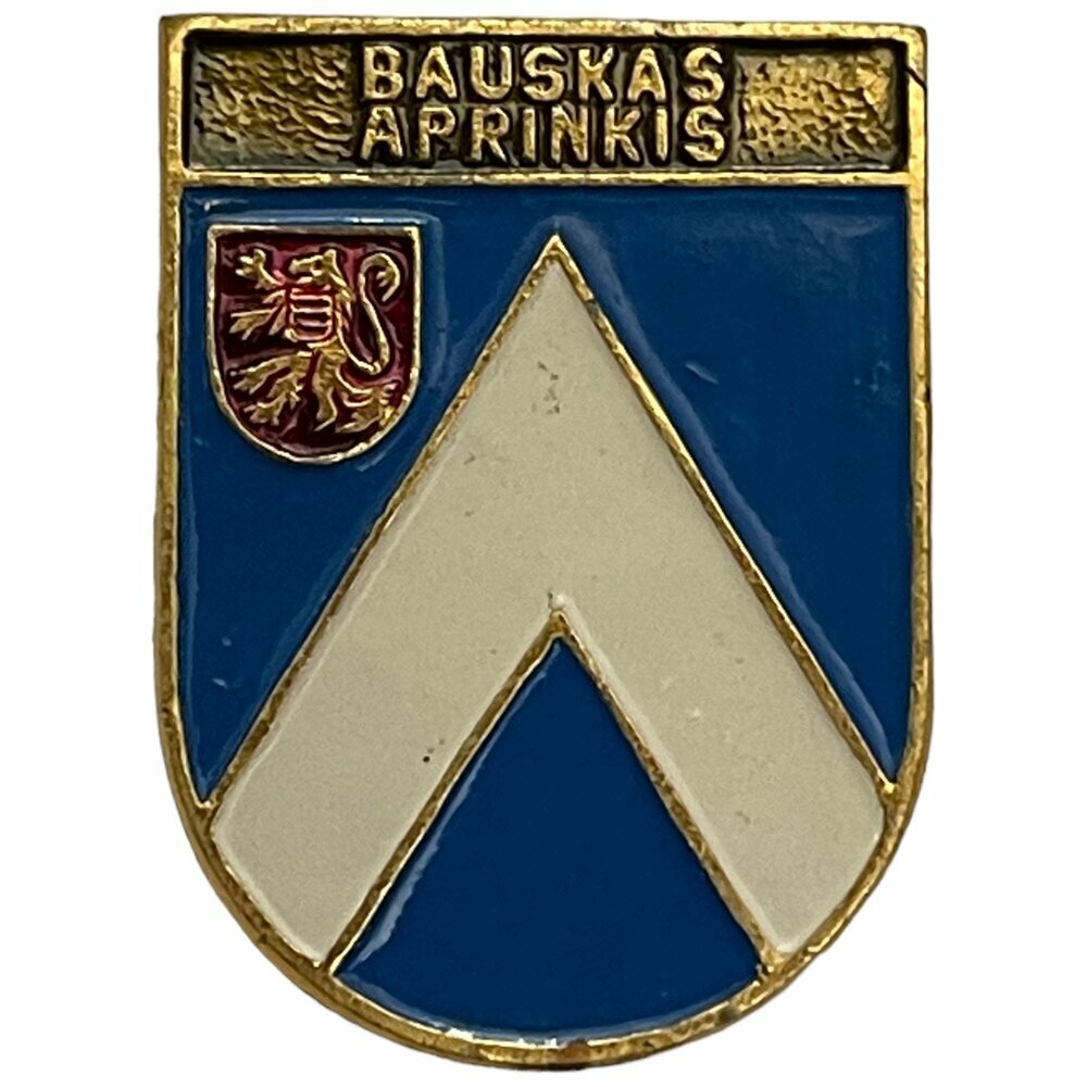 Знак "Бауский уезд. Герб" СССР (Латвия) 1971-1990 гг. КЭМЗ