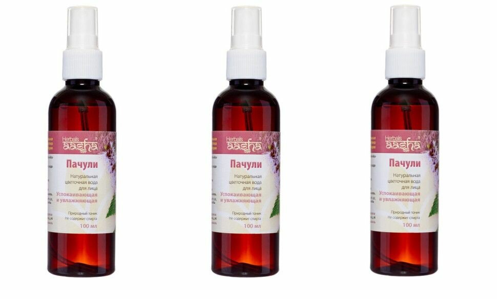 Aasha Herbals Вода косметическая Пачули, 100 мл, 3 шт