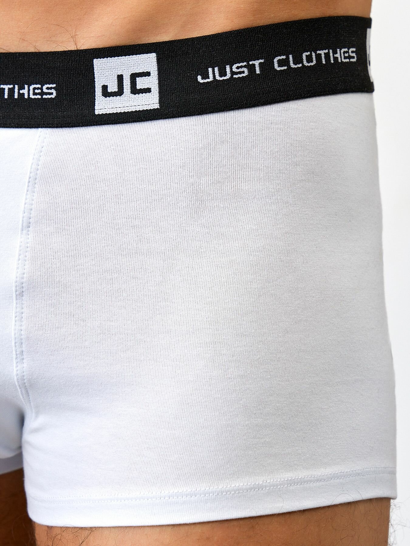 Трусы JUST CLOTHES, комплект из 3 шт., размер S, черный/серый/белый — фото 1