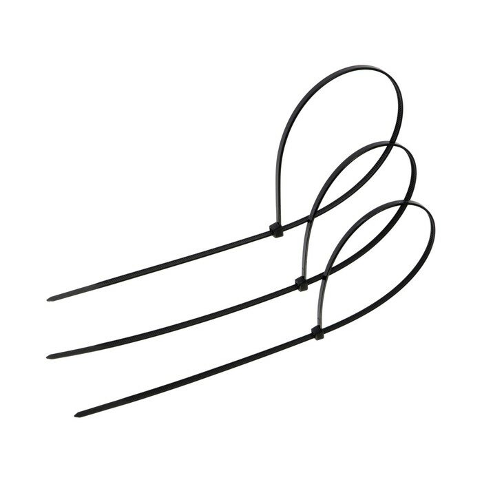 Хомут нейлоновый для стяжки, тундра, 3.6×370 мм, черный, 100 шт.