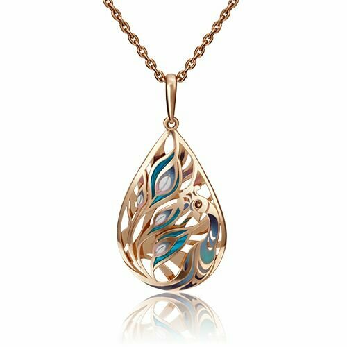 Подвеска, красное золото, 585 проба, эмаль