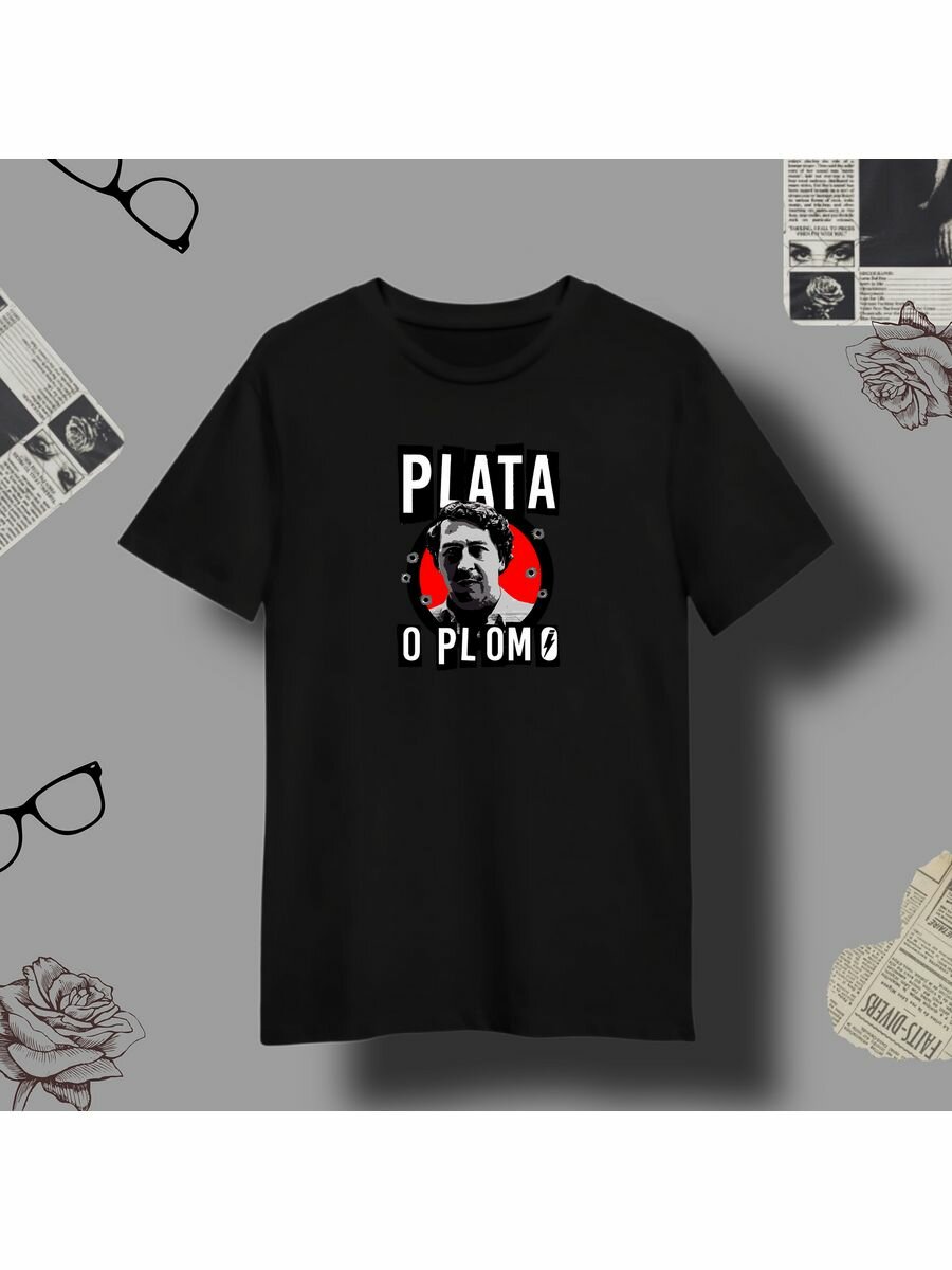 Футболка pablo escobar plata o plomo