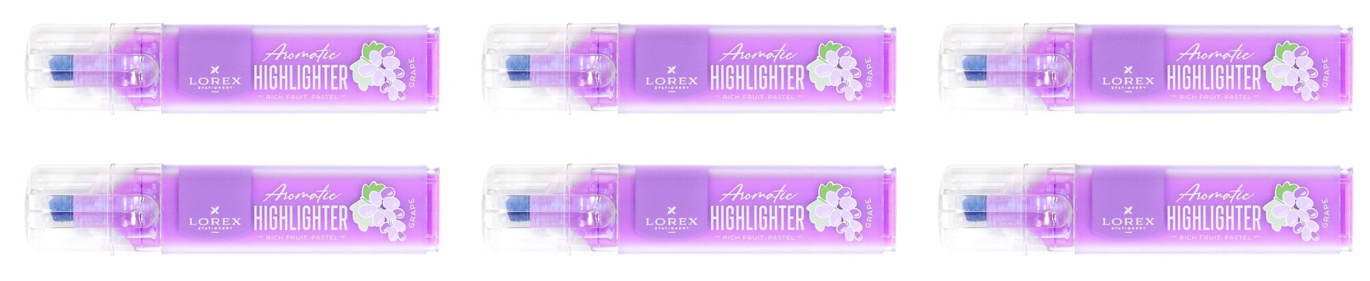 LOREX Маркер текстовыделитель Сиреневый, Rich Fruit, 1-3,5 мм, 6 шт