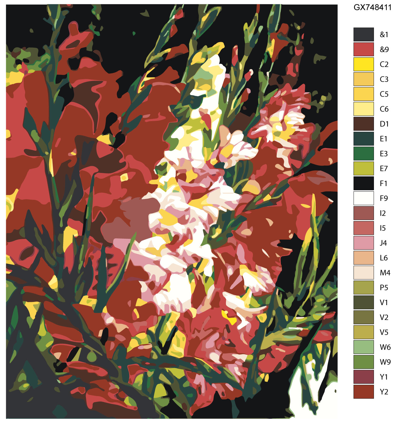 Картина по номерам "Красные гладиолусы" GX74841 40_50