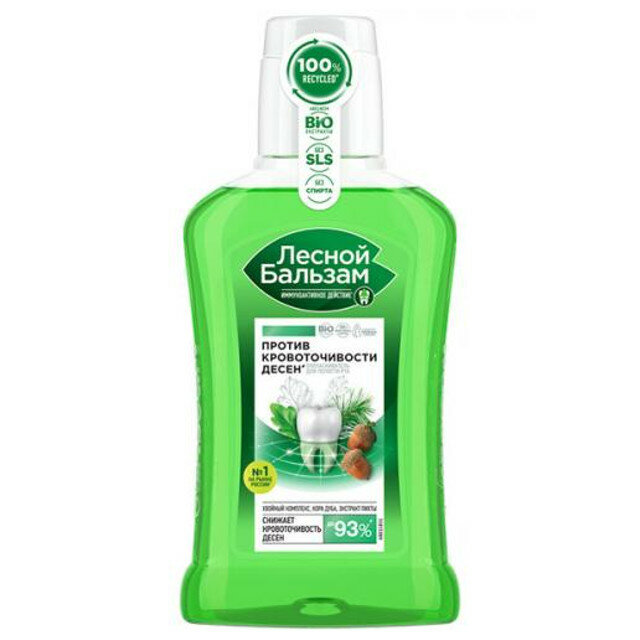Лесной бальзам ополаскиватель для полости рта 250 мл с натуральной мятной формулой