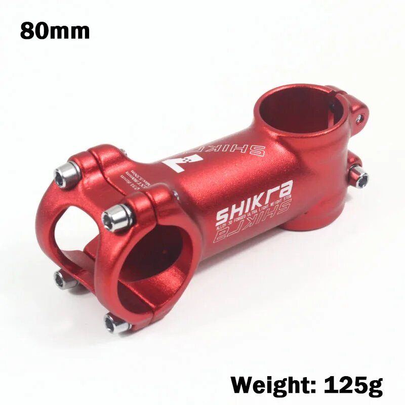 Вынос руля SHIKRA MTB 31.8 мм, 7°, красный, 80 мм