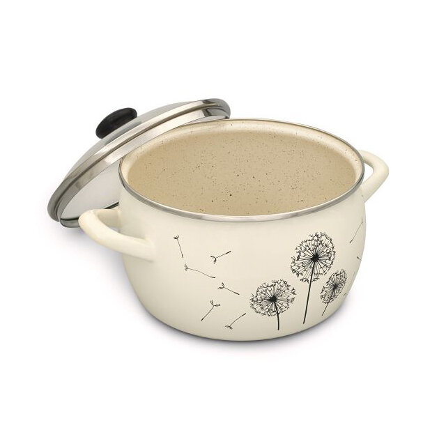 METROT Кастрюля Одуванчик 3,3 л 18 см эмалированная сталь индукционные плиты