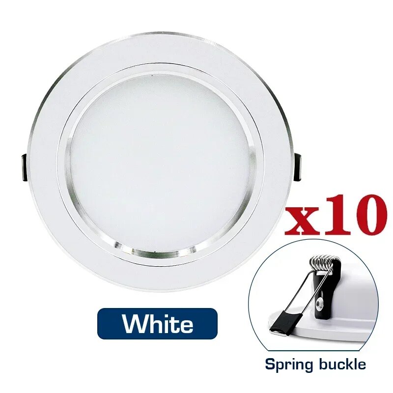 WAMID круглые светодиодные светильники 5-18Вт Warm White, Белый, White Spring Buckle, AC220V 5W