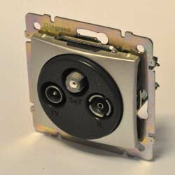 Механизм розетки Valena 770135 TV-R-SAT для кабельной сети с/п алюминий Legrand