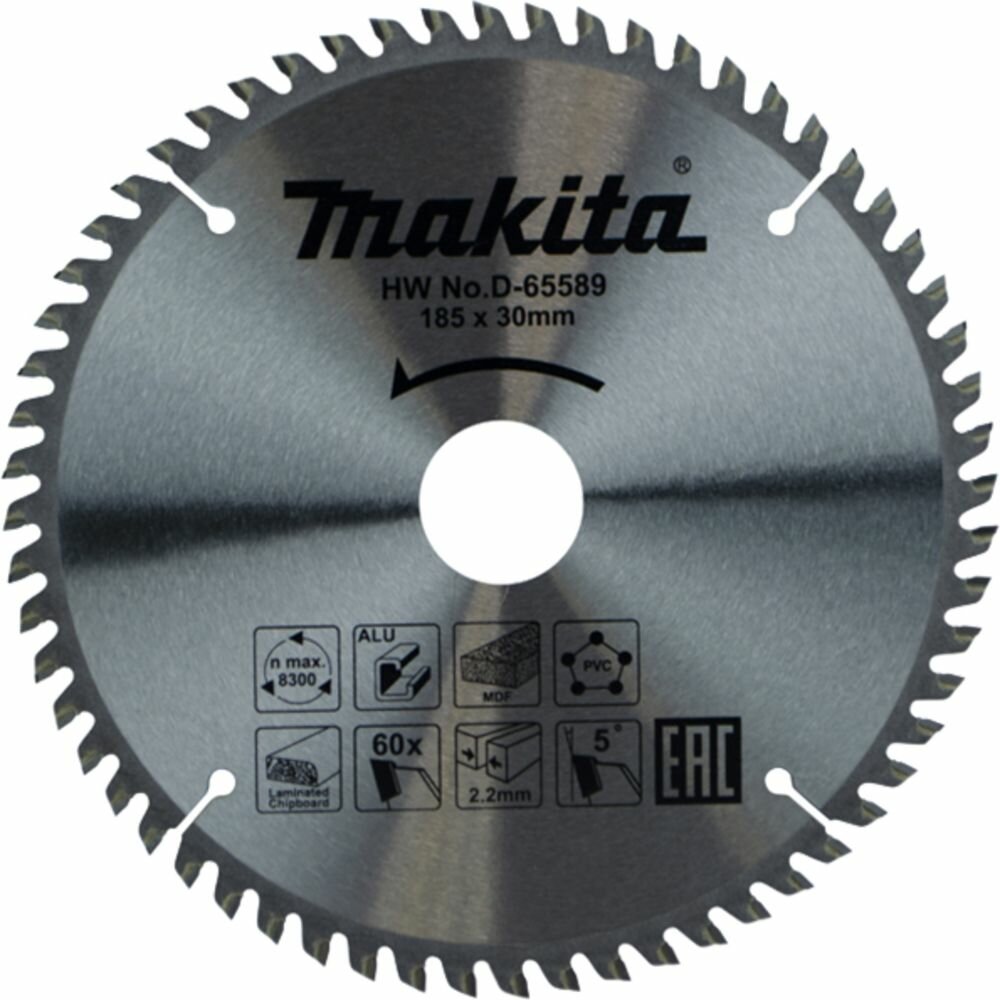 Пильный диск 185 x 30 мм, 60 Т, Makita D-65589