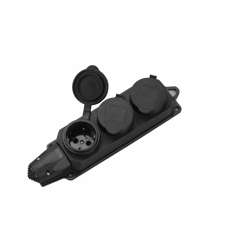 Розеточная колодка каучуковая GSB-16-3-G-IP44,16А, 3 гнезда, с зазем, IP44 470028 General