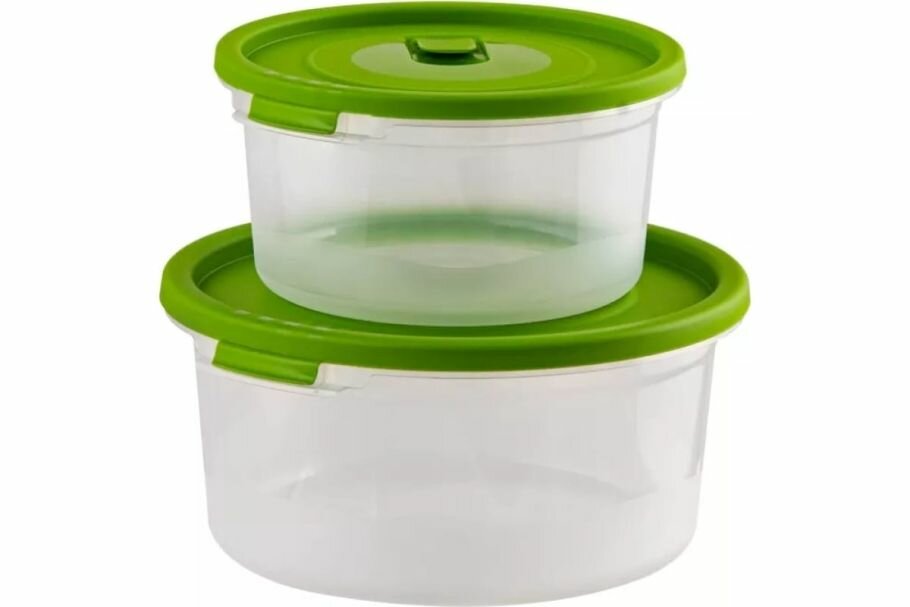 Комплект контейнеров для СВЧ "Смайл" 2шт (0,4+0,8л) круг. с клап. арт. С52102