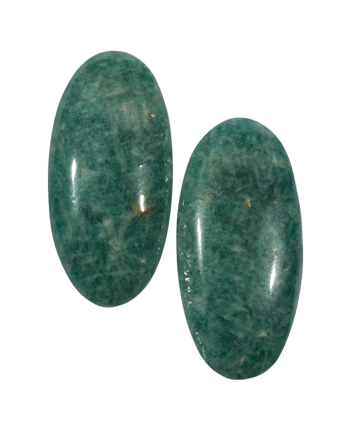 Кабошон из Амазонита (пара), размер: 29х14х4 мм, натуральный минерал.
