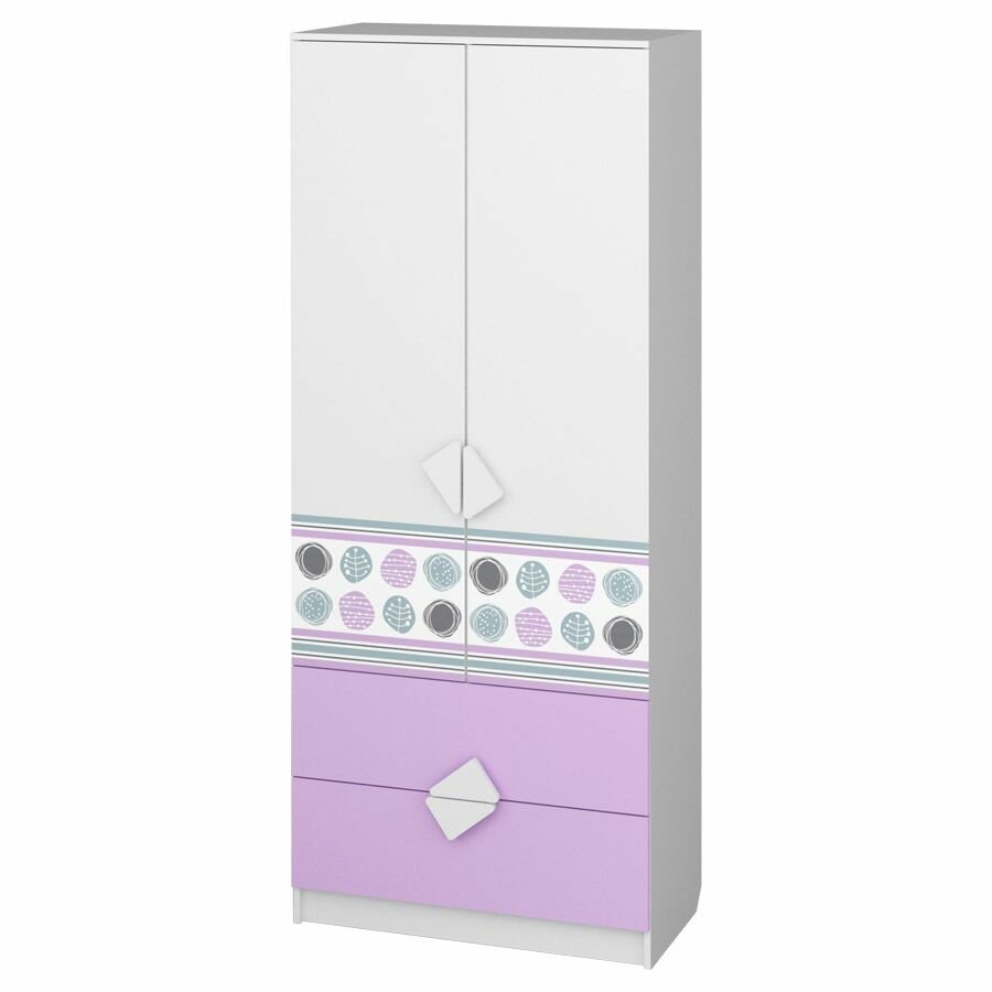 Пенал с ящиками Серия "Рокси" (ЛДСП белый/ирис) (Премиум) (Премиум)