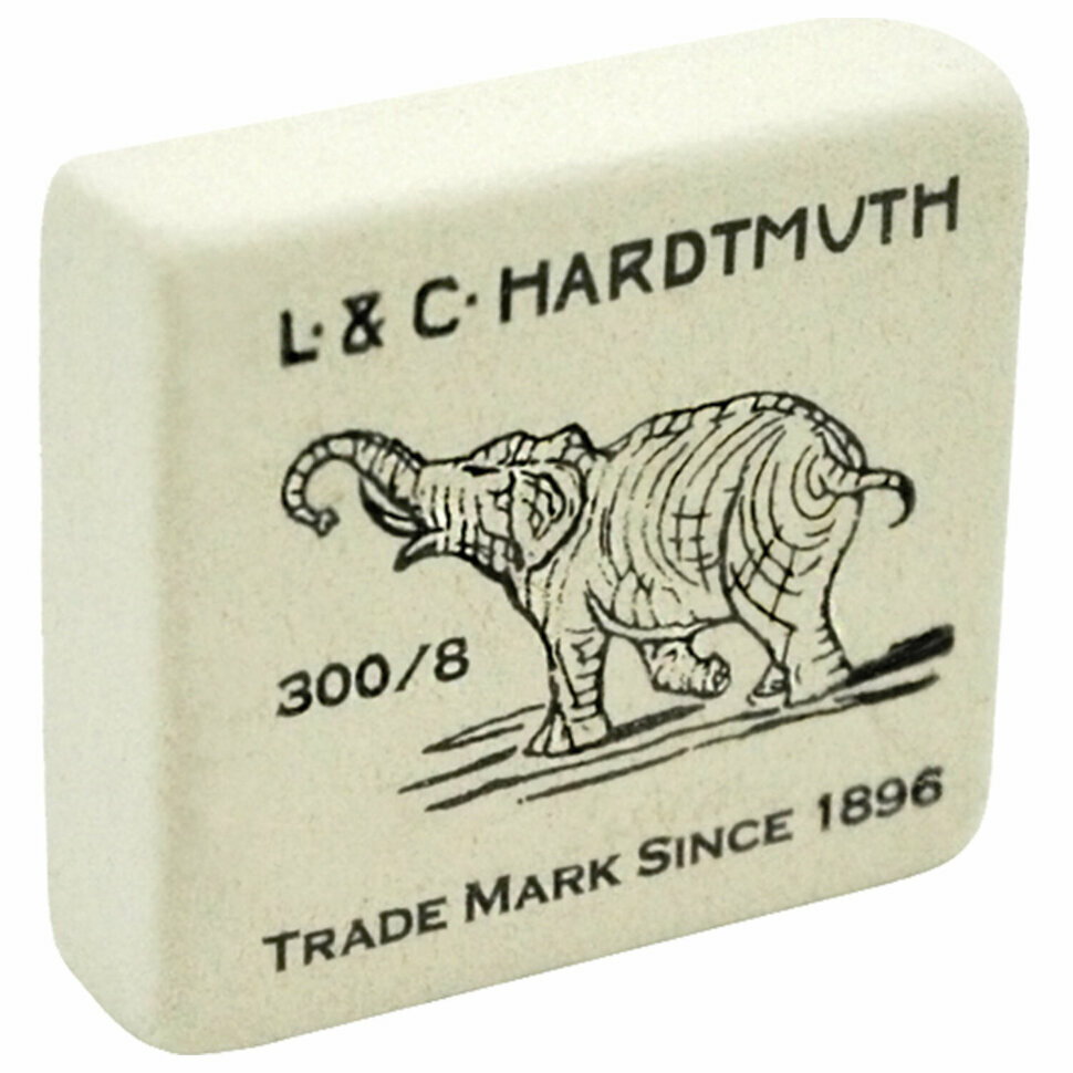 Ластик KOH-I-NOOR "Слон" 300/08, 54х48х16 мм, белый, прямоугольный, натуральный каучук, 0300008005KDRU, 8 штук, 273088