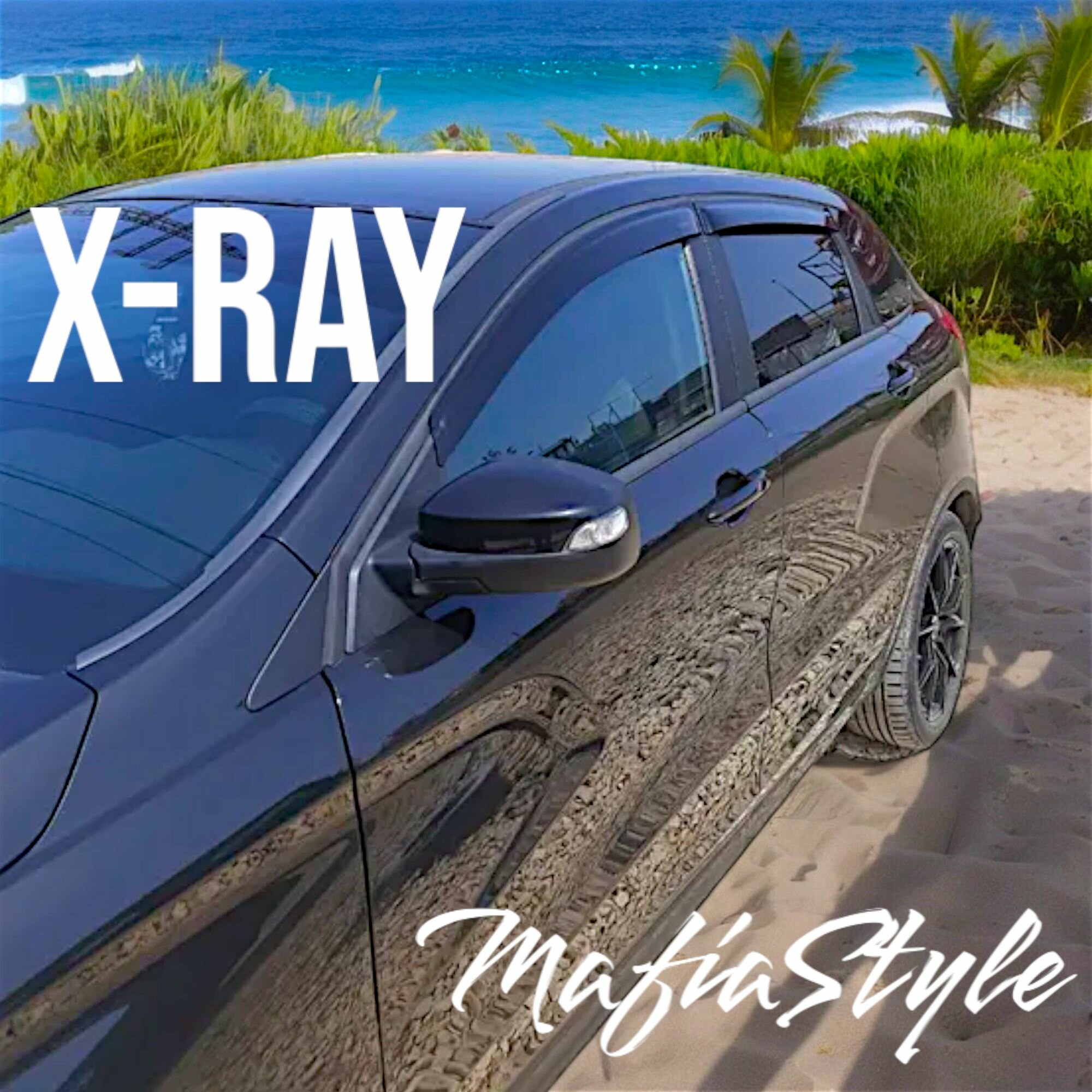 Дефлекторы боковых окон для Lada X-RAY (2016-) / Лада Икс-Рей / Накладка на двери , ветровики на стекла двери автомобиля